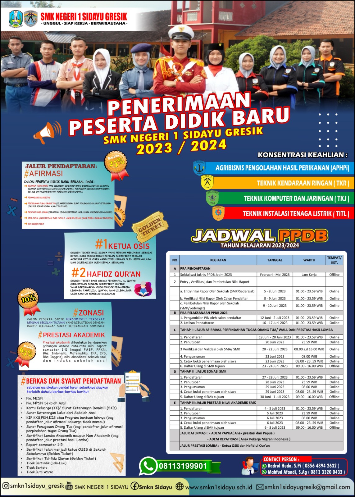 Informasi PPDB SMK Negeri 1 SIDAYU GRESIK 2023 – 2024 – SMKN 1 SIDAYU